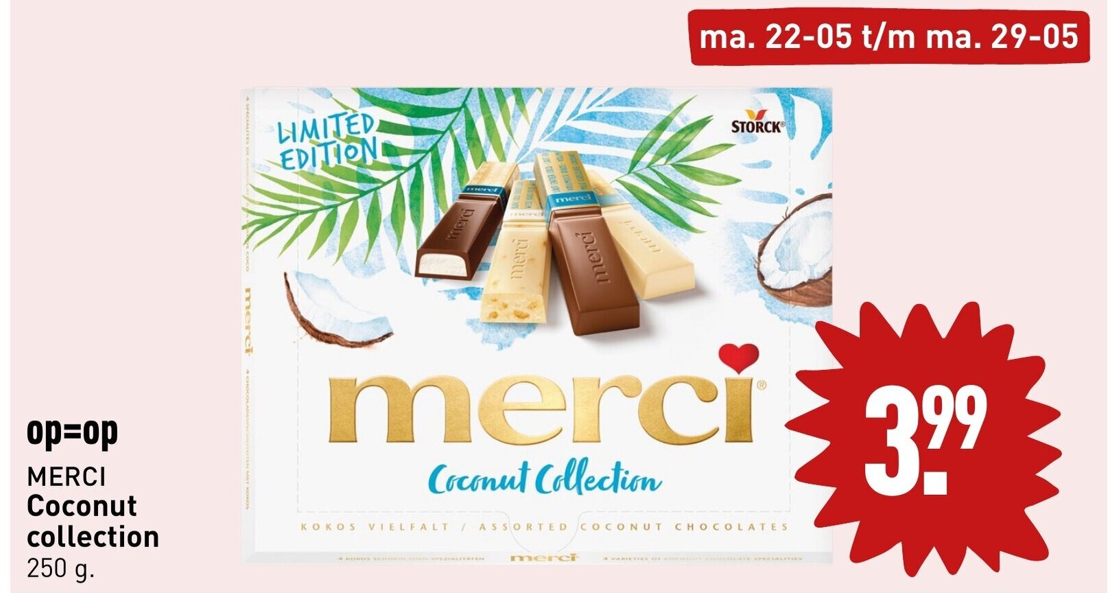 MERCI Coconut collection 250g aanbieding bij ALDI
