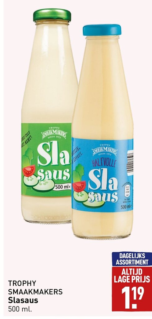 TROPHY SMAAKMAKERS Slasaus 500 ml. aanbieding bij ALDI