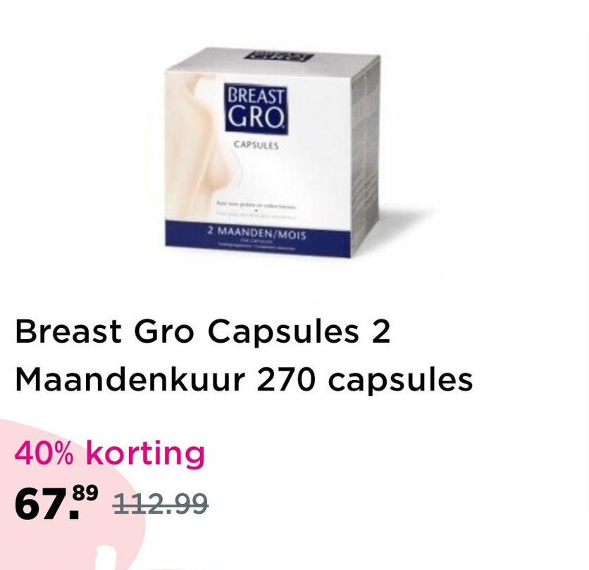 Breast Gro Capsules 2 Maandenkuur aanbieding bij Plein.nl