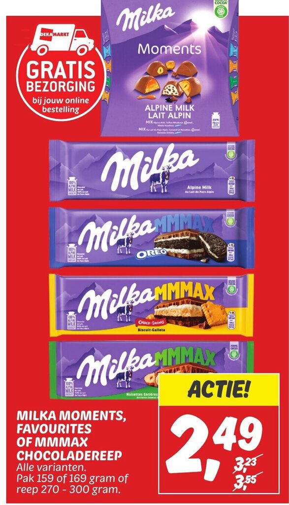 MILKA MOMENTS, FAVOURITES OF MMMAX CHOCOLADEREEP 270-300g aanbieding ...