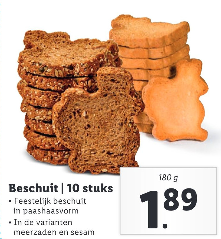 Beschuit 180 gram aanbieding bij Lidl