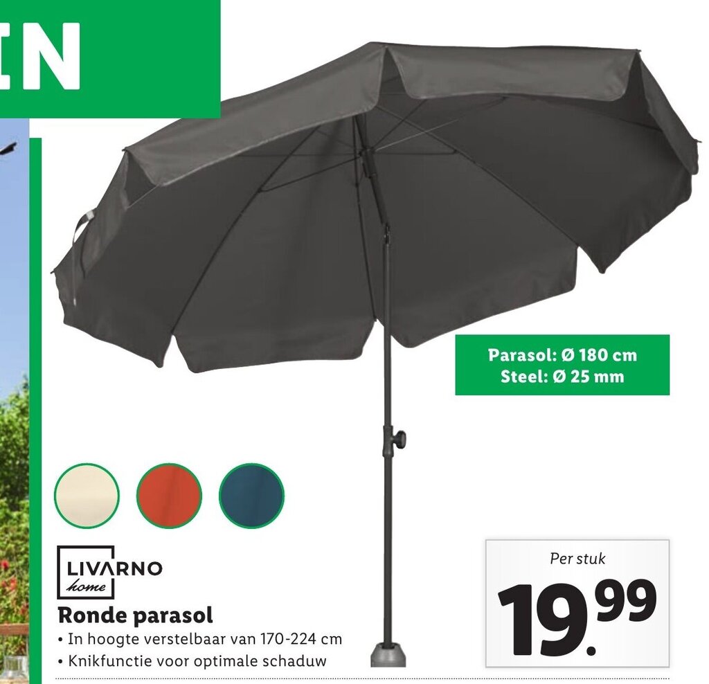 LIVARNO home Ronde parasol aanbieding bij Lidl