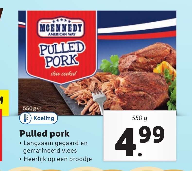 Pulled pork 550 g aanbieding bij Lidl