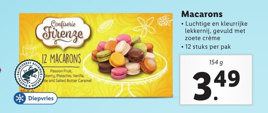 Macarons 154 g aanbieding bij Lidl