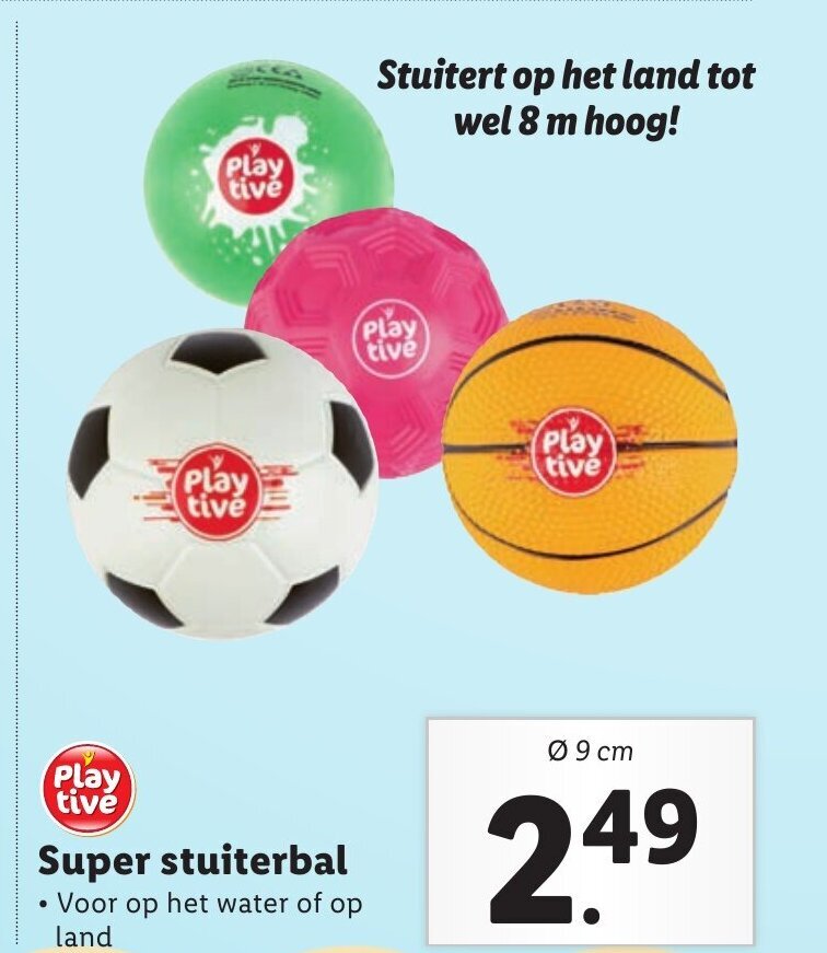 Play tive Super stuiterbal Ø9 cm aanbieding bij Lidl
