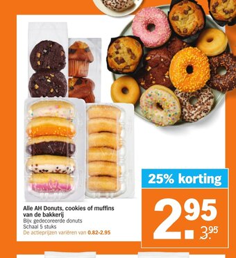 Alle AH Donuts, cookies of muffins van de bakkerij aanbieding bij ...