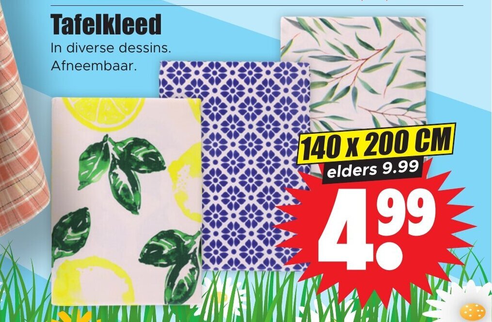Tafelkleed 140 x 200 cm aanbieding bij Dirk