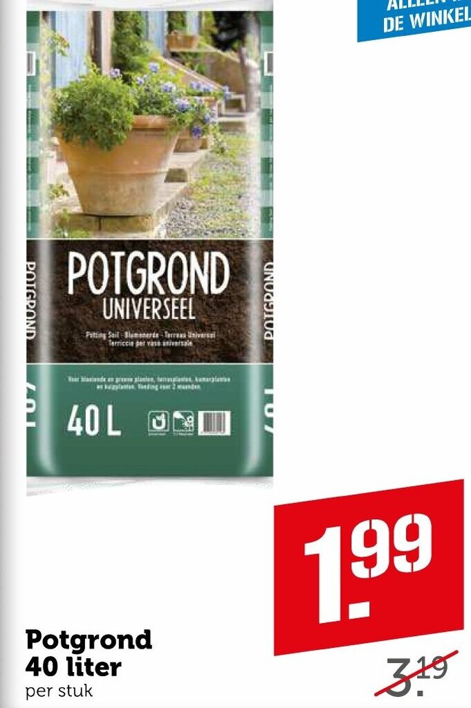 Potgrond 40 liter aanbieding bij Coop