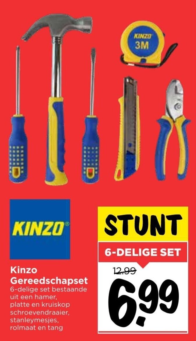 Kinzo Gereedschapset aanbieding bij Vomar