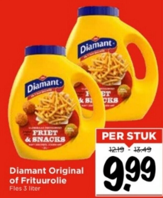 Diamant Original of Frituurolie Fles 3 liter aanbieding bij Vomar