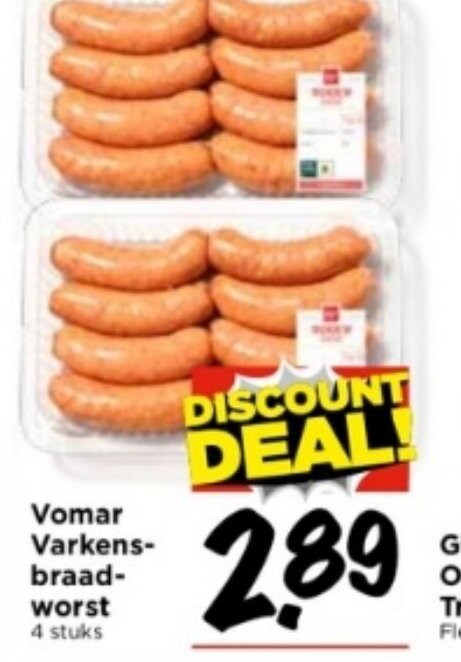 Vomar Varkens-braad-worst aanbieding bij Vomar Voordeelmarkt