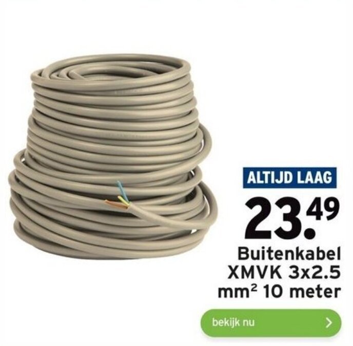 Buitenkabel XMVK 3x2.5 mm² 10 meter aanbieding bij GAMMA