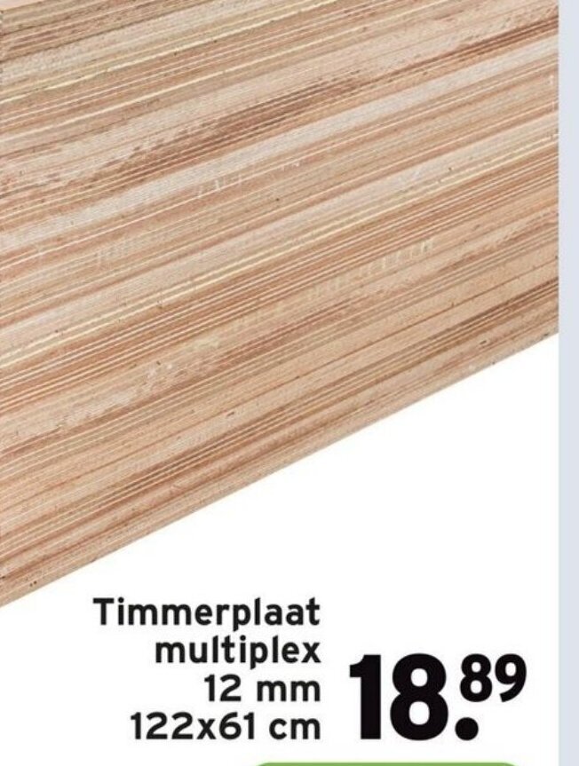 Timmerplaat multiplex 12 mm 122x61 cm aanbieding bij GAMMA