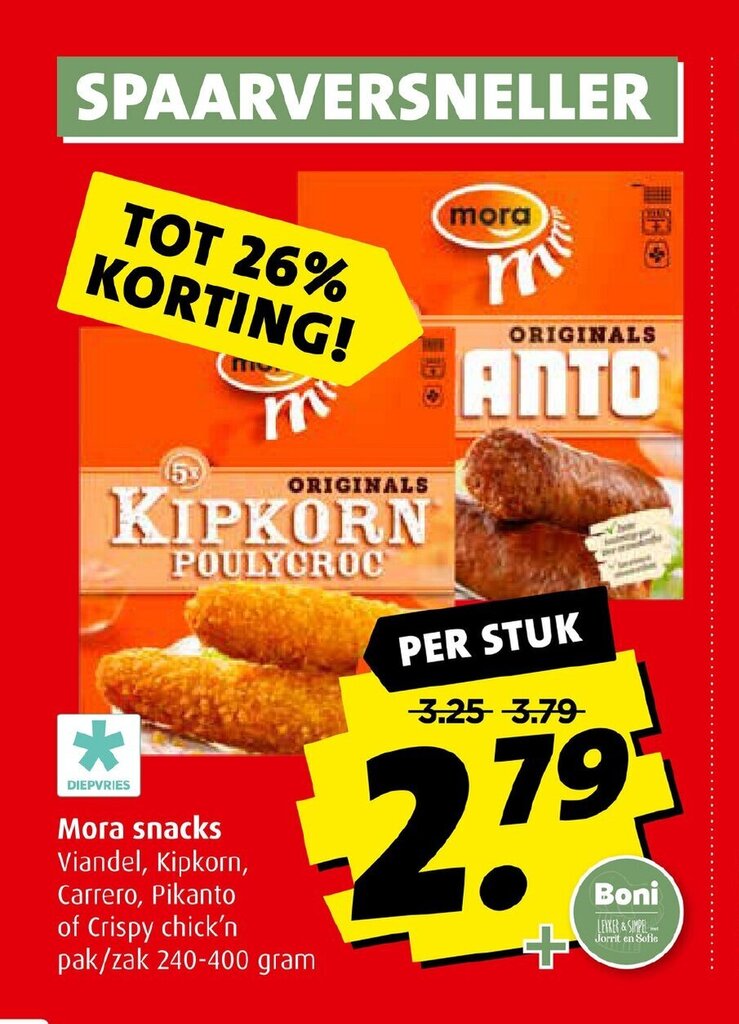Mora snacks Viandel, Kipkorn, Carrero, Pikanto of Crispy chick'n pak ...
