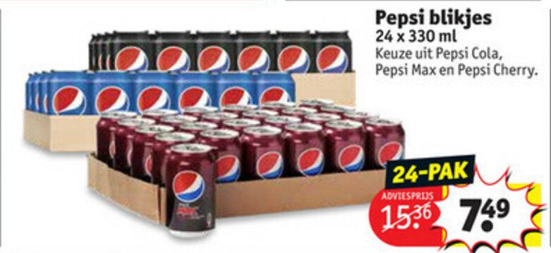 Pepsi blikjes aanbieding bij Kruidvat