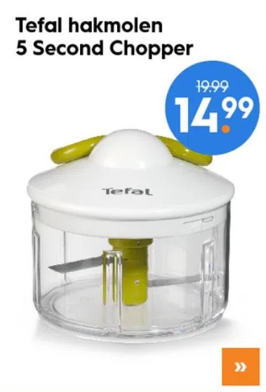 Tefal hakmolen 5 second chopper aanbieding bij Blokker