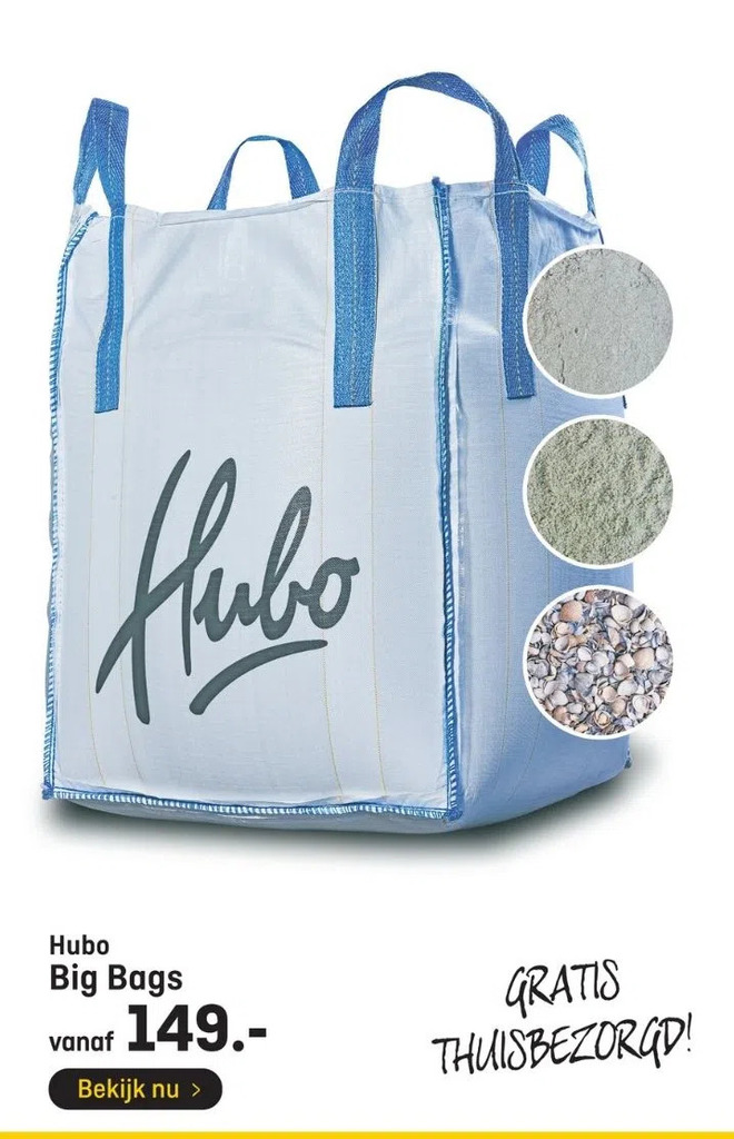 Hubo big bags aanbieding bij Hubo