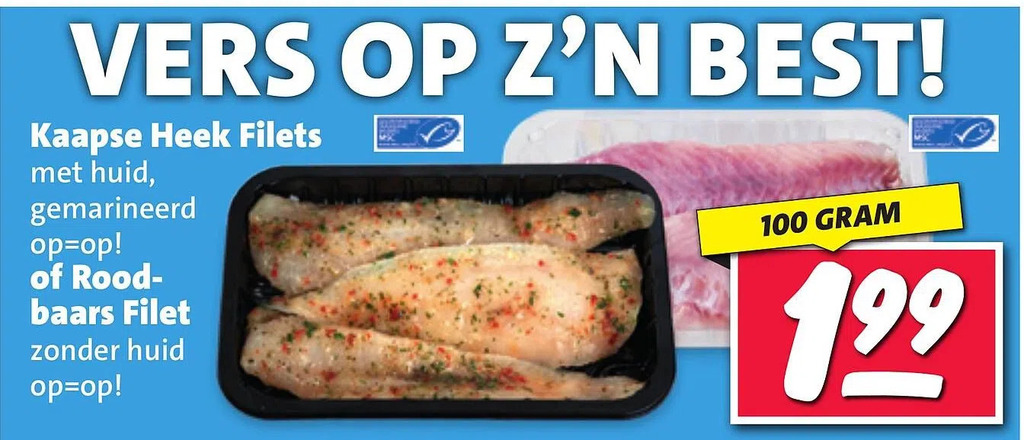 Kaapse heek filets of roodbaars filet aanbieding bij Nettorama