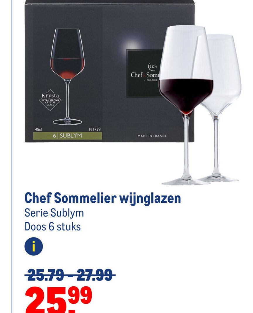 Chef Sommelier wijnglazen Serie Sublym Doos 6 stuks aanbieding bij Makro