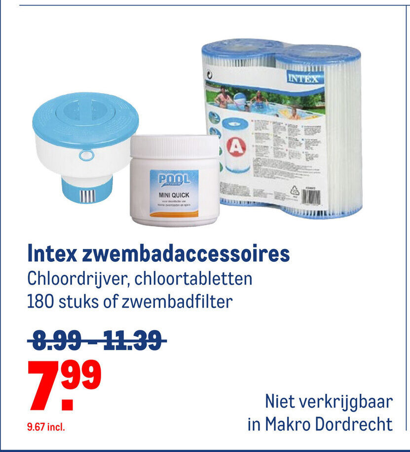 Intex zwembadaccessoires Chloordrijver, chloortabletten 180 stuks of ...