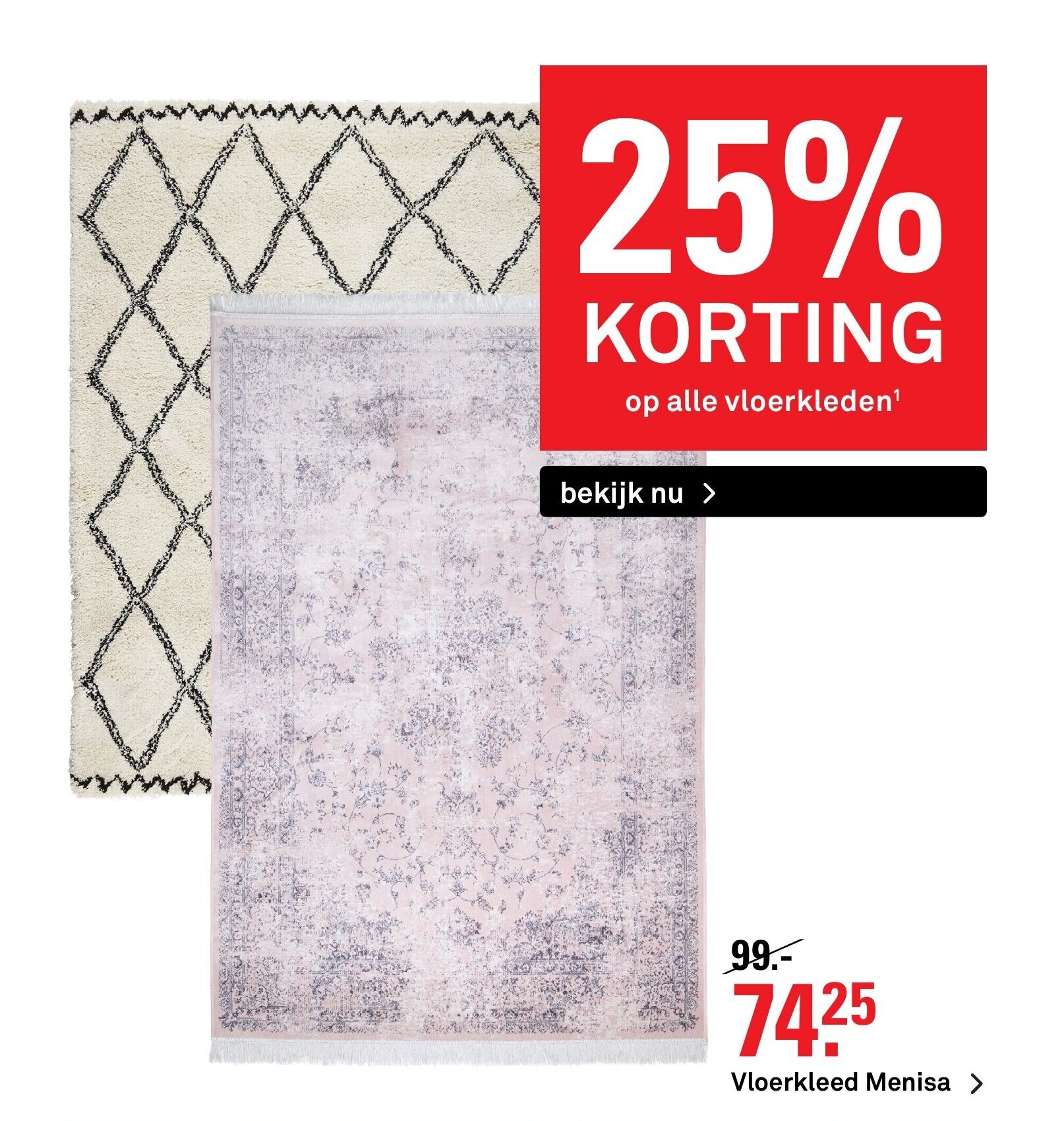 Vloerkleed Menisa aanbieding bij Karwei
