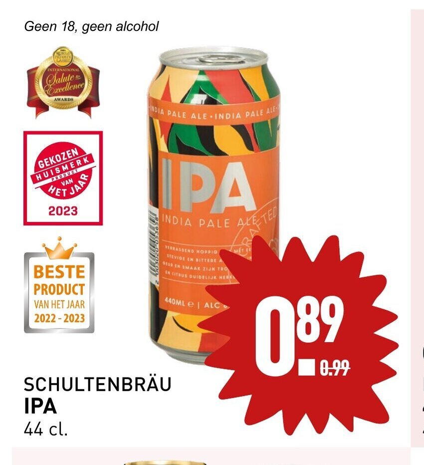 SCHULTENBRÄU IPA 44 cl aanbieding bij ALDI