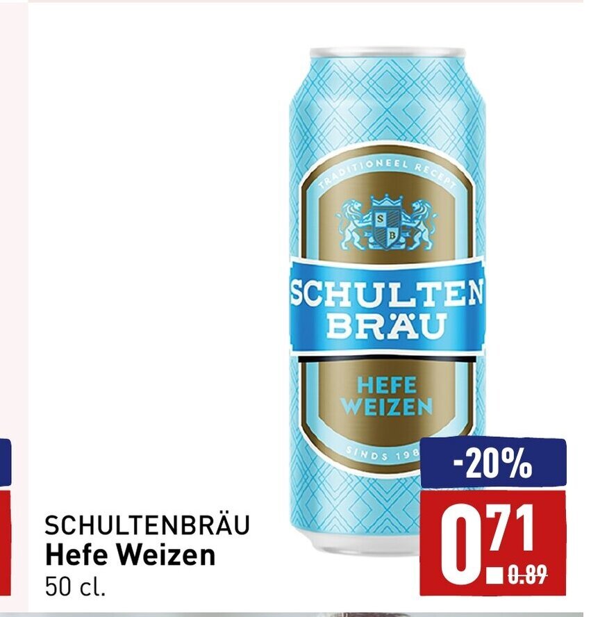 SCHULTENBRÄU Hefe Weizen 50 cl. aanbieding bij ALDI