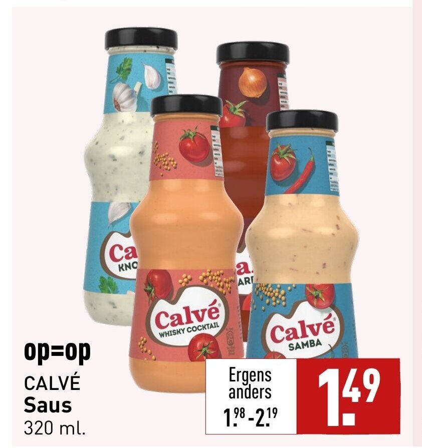 CALVÉ Saus 320 ml. aanbieding bij ALDI