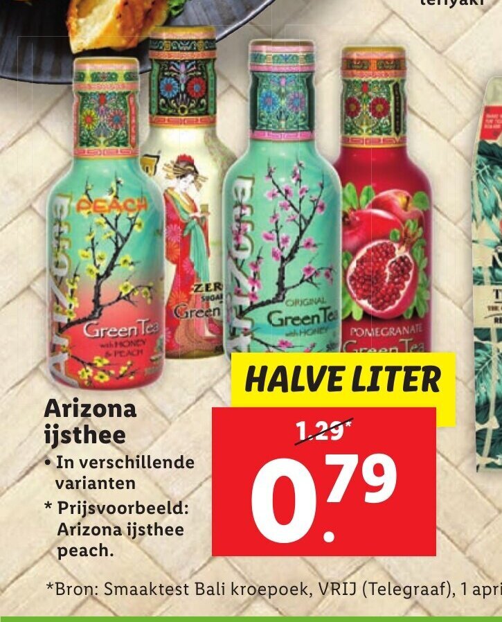 Arizona ijsthee HALVE LITER aanbieding bij Lidl