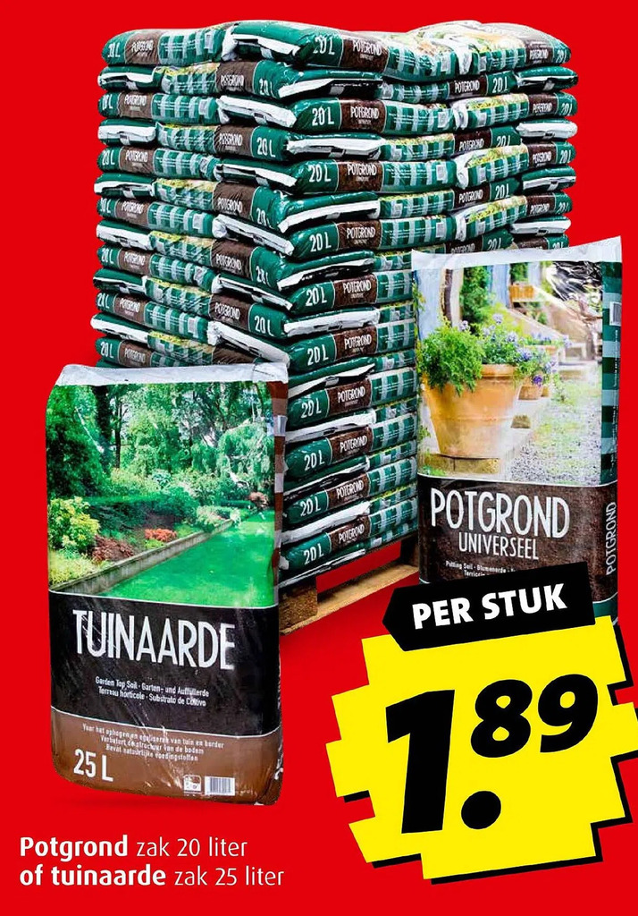 Potgrond zak of tuinaarde aanbieding bij Boni