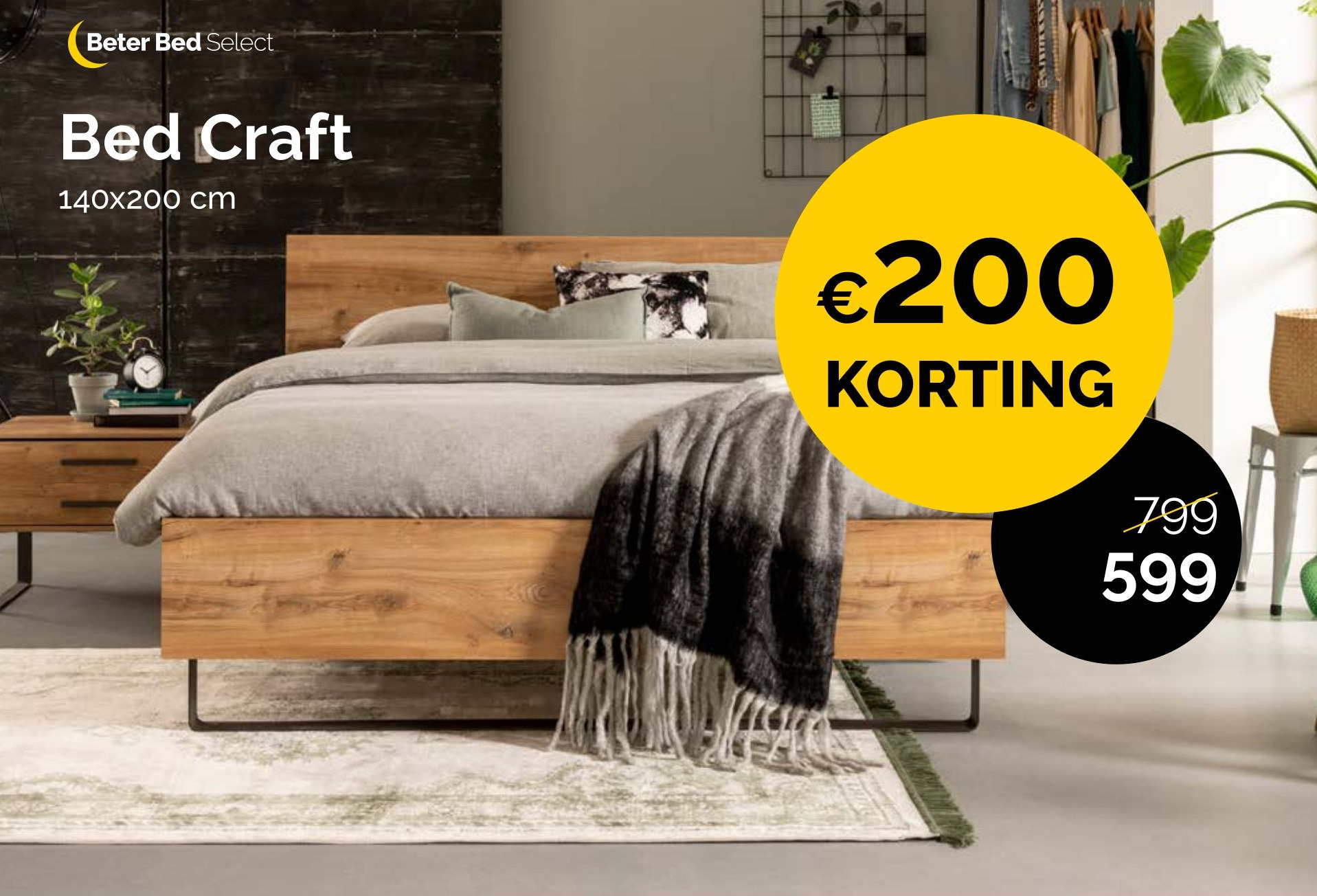 Bed Craft 140x200 cm aanbieding bij Beter Bed