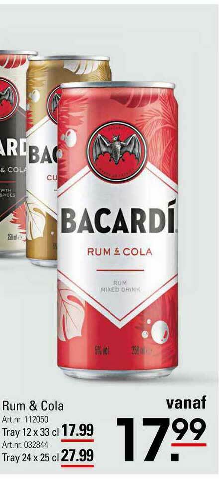 Bacardi rum & cola aanbieding bij Sligro