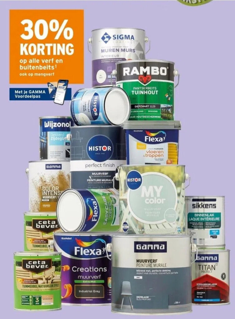 op alle verf en buitenbeits aanbieding bij GAMMA