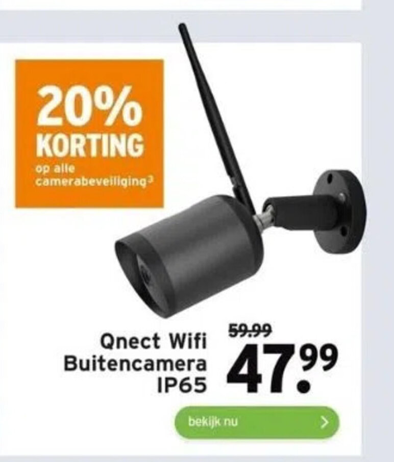Qnect Wifi Buitencamera IP65 aanbieding bij GAMMA