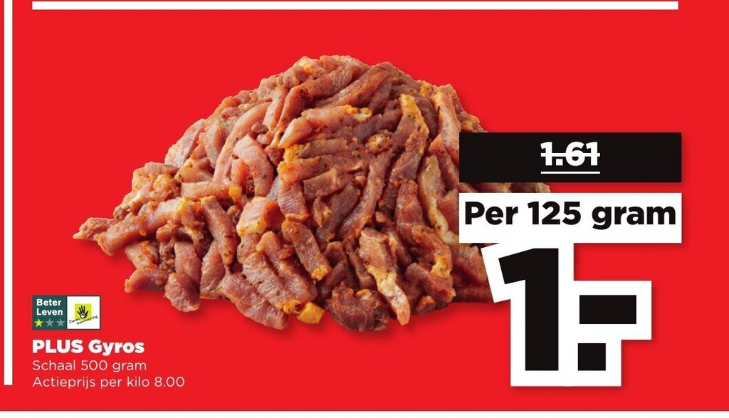 PLUS Gyros 125 gram aanbieding bij PLUS