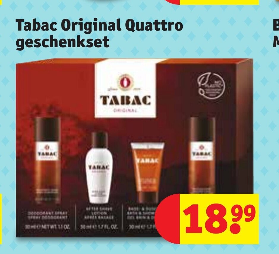 Tabac Original Quattro geschenkset aanbieding bij Kruidvat