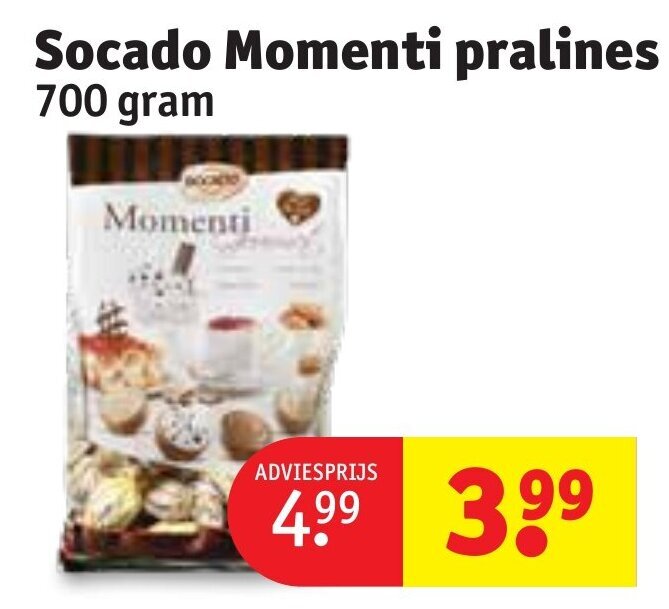 Socado Momenti pralines 700 gram aanbieding bij Kruidvat