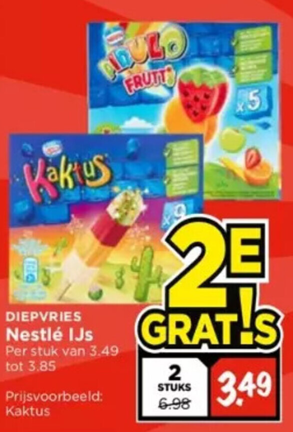 Nestle IJs 2E Gratis aanbieding bij Vomar Voordeelmarkt