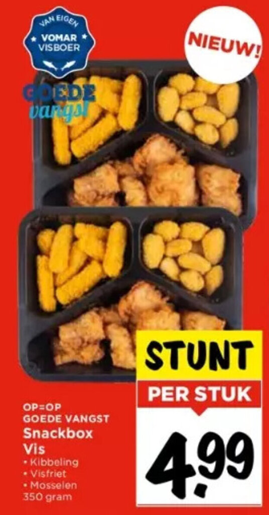 GOEDE VANGST Snackbox Vis, 350 gram aanbieding bij Vomar Voordeelmarkt
