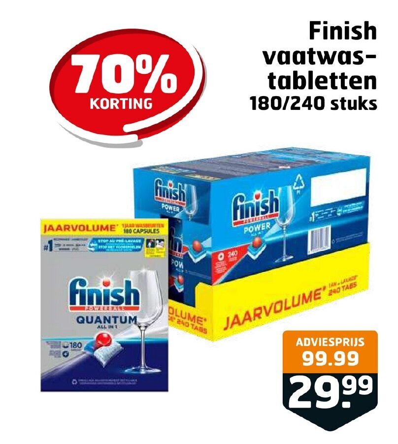 Finish vaatwas-tabletten aanbieding bij Trekpleister