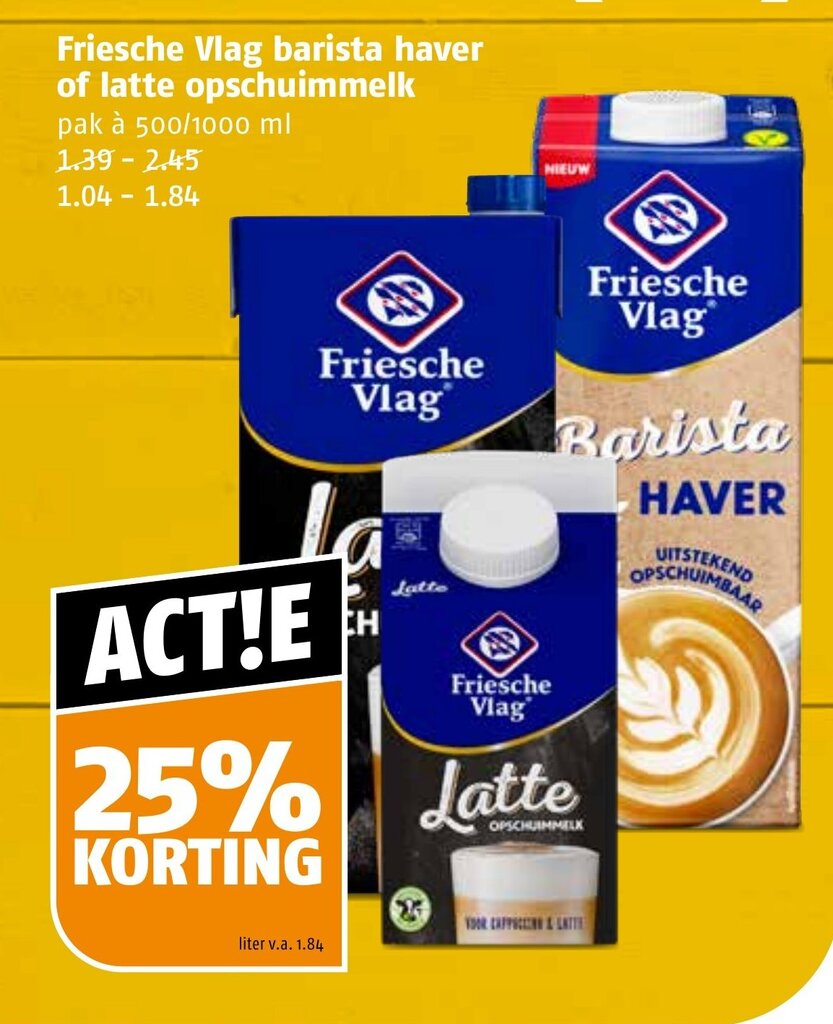 Friesche Vlag barista haver of latte opschuimmelk pak à 500/1000 ml ...