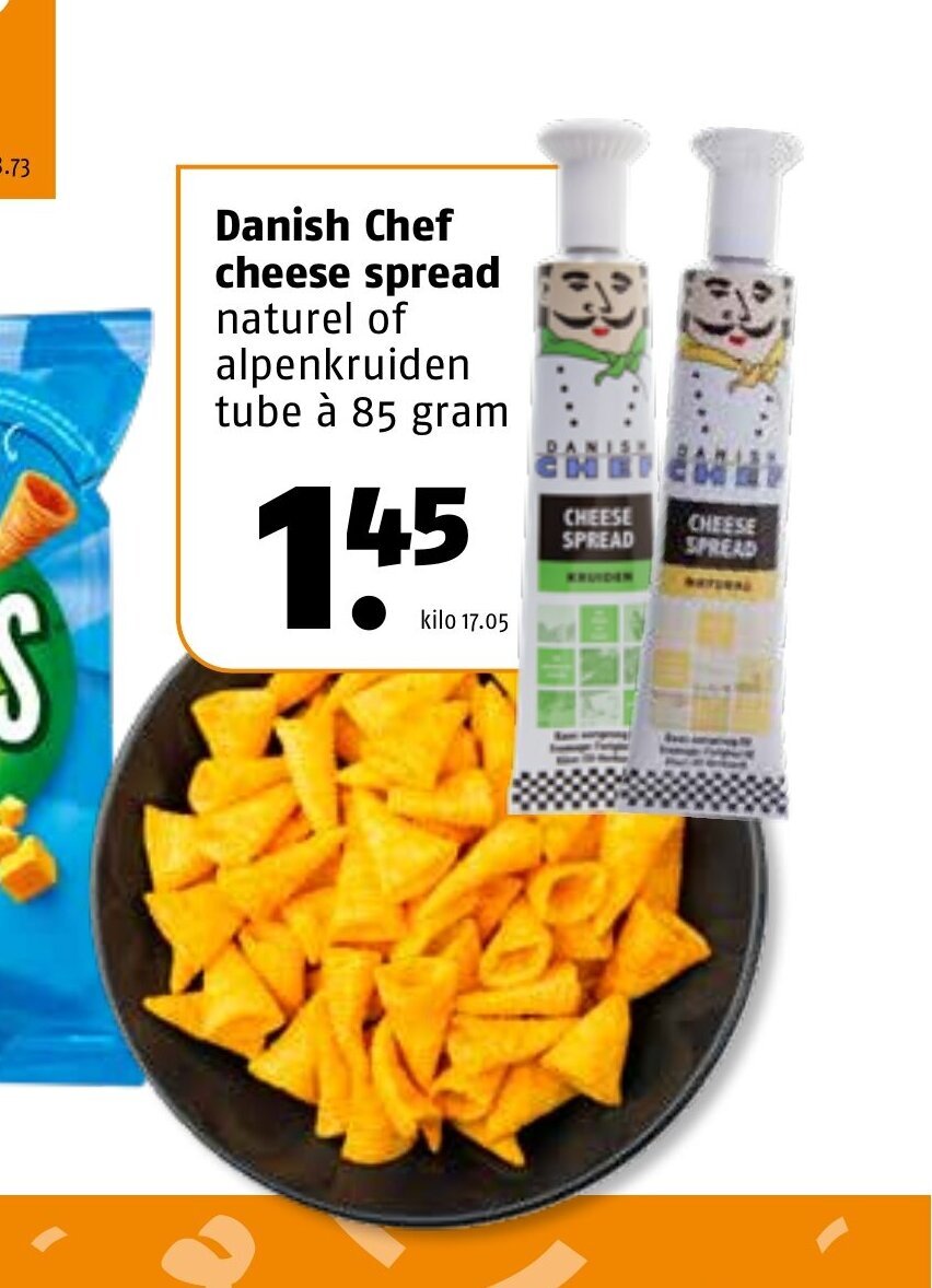 Danish Chef cheese spread naturel of alpenkruiden tube à 85 gram ...