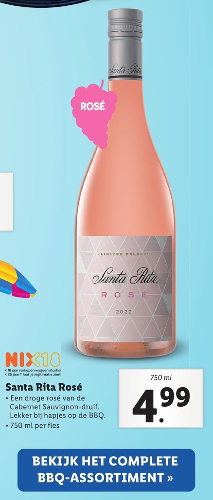 Santa Rita Rosé - 750 mL aanbieding bij Lidl