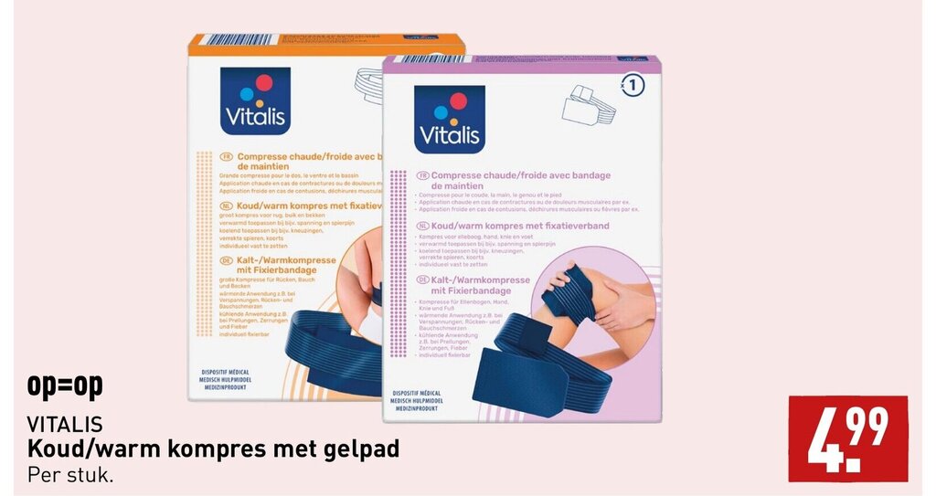 Koud/warm kompres met gelpad aanbieding bij ALDI