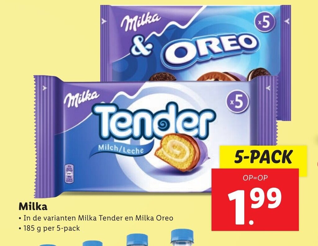 Milka 185 g per 5-pack aanbieding bij Lidl