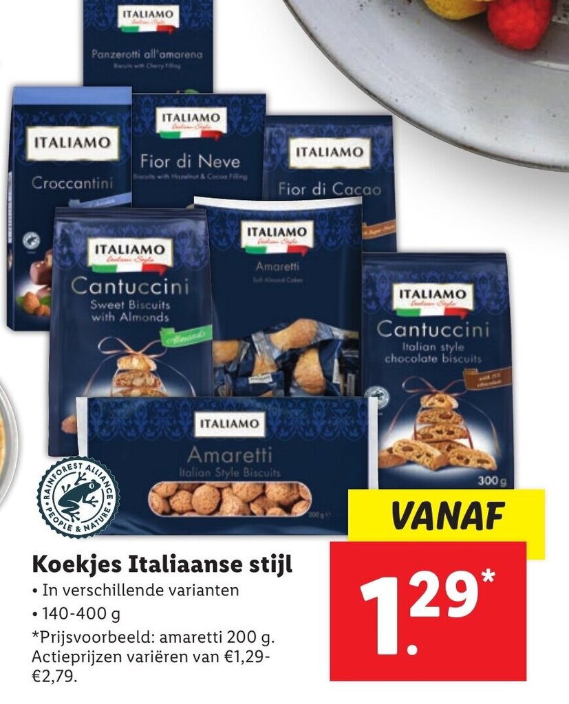 ITALIAMO Koekjes Italiaanse stijl aanbieding bij Lidl