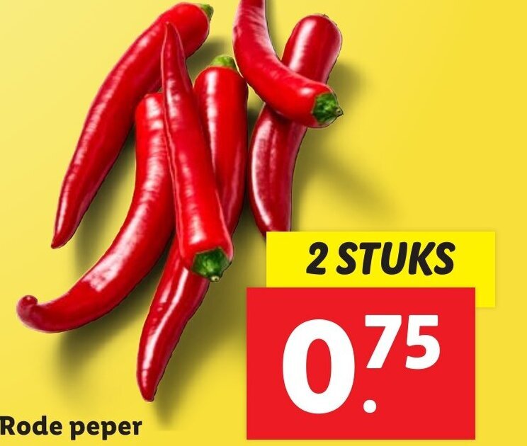 Rode peper aanbieding bij Lidl