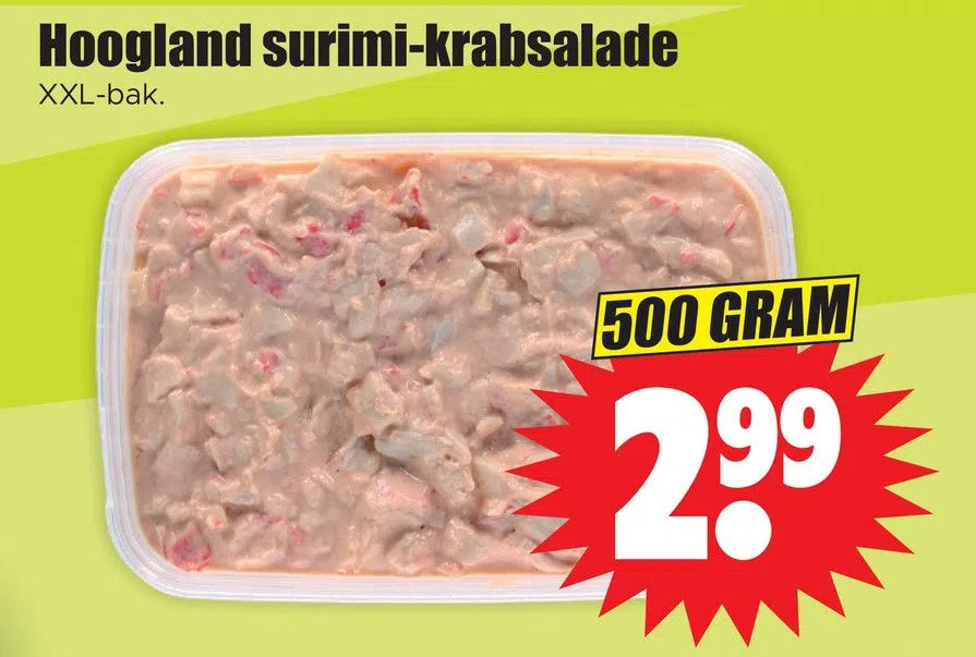 Hoogland surimi-krabsalade aanbieding bij Dirk
