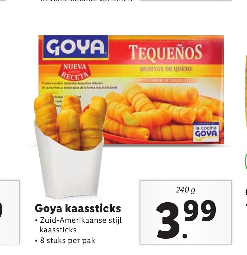Goya kaassticks 240 g aanbieding bij Lidl