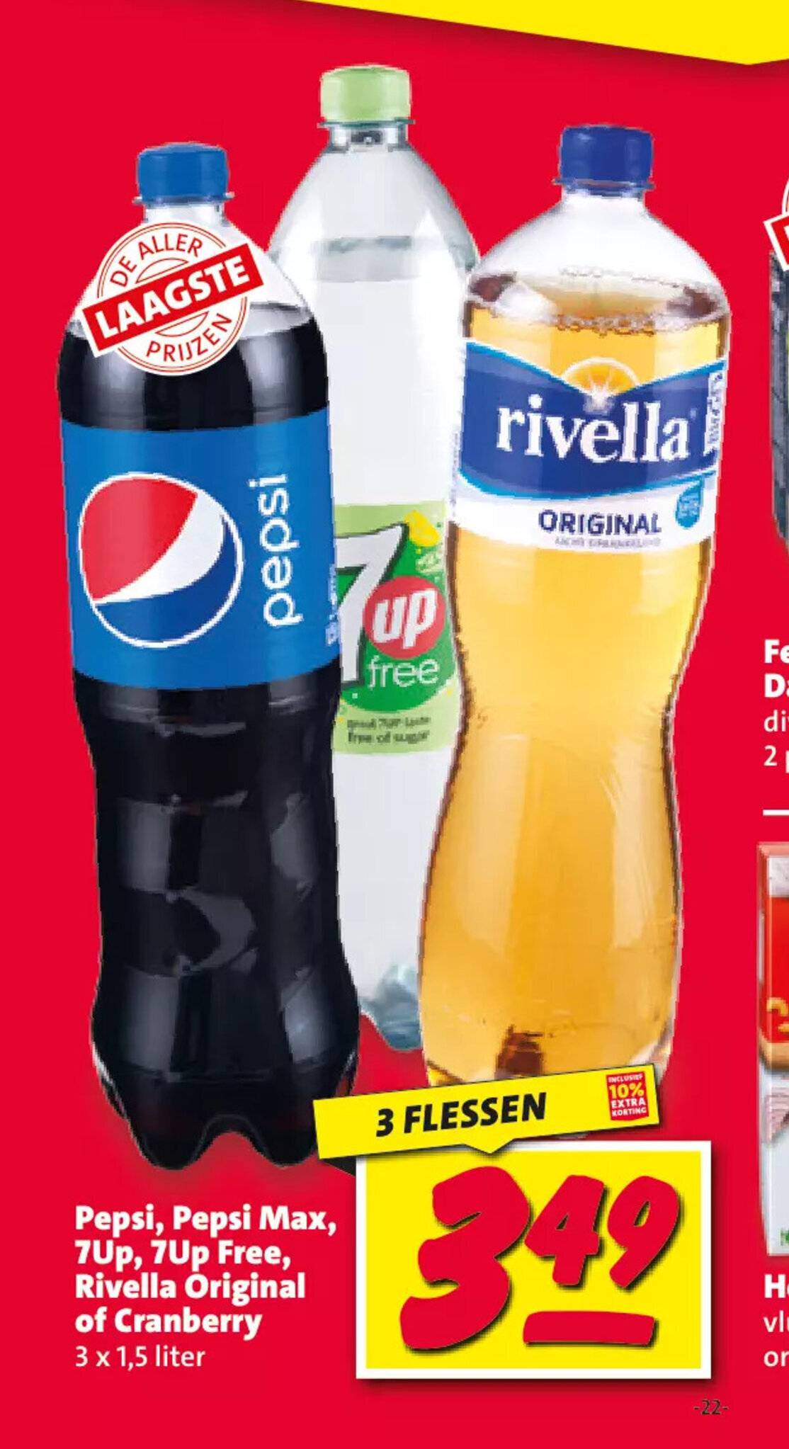 Pepsi, Pepsi Max, 7Up, 7Up Free, Rivella Original of Cranberry 3 x 1,5 ...